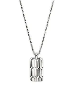 John Hardy Sterling Icon Dog Tag Pendant Necklace - Silver