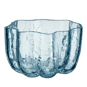 KOSTA BODA Crystal Crackle Bowl Votive - Blue