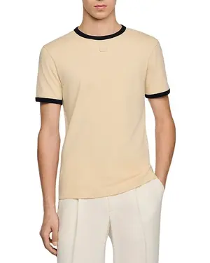Sandro Logo Ringer Tee - Sand