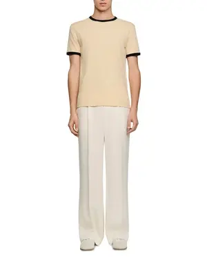 Sandro Logo Ringer Tee - Sand