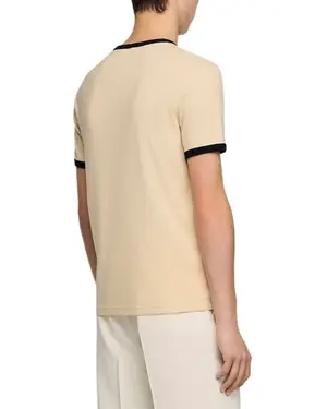 Sandro Logo Ringer Tee - Sand