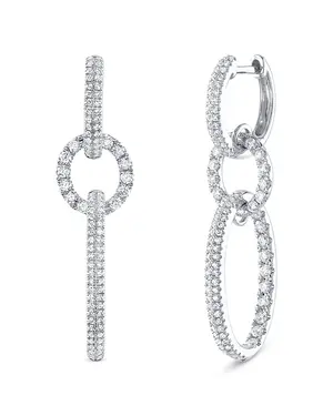 SHY CREATION 14k Gold Diamond Oval Drop Earrings - White