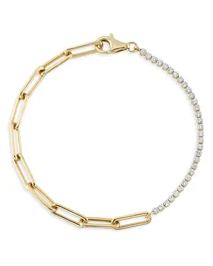 SHY CREATION 14k Colette Diamond Paperclip Link Bracelet