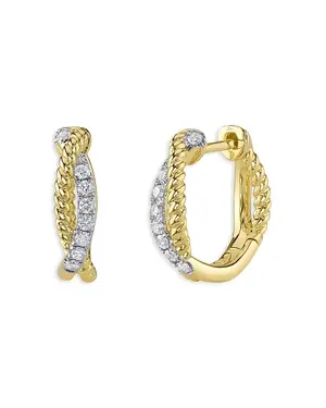 SHY CREATION 14k Kate Diamond Entwined Hoop Earrings - Gold