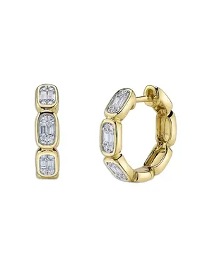 SHY CREATION 14k Yellow Aleera Diamond Huggie Hoop Earrings - Gold