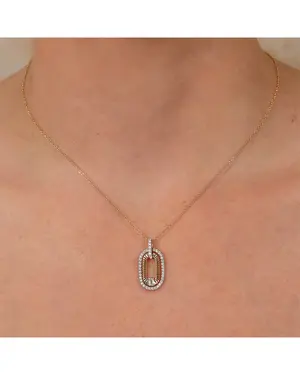 SHY CREATION Kate 14k Diamond Double Link Pendant Necklace