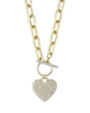 SHY CREATION 14k Yellow Diamond Heart Necklace - Gold