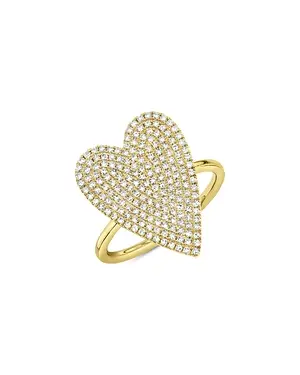 SHY CREATION 14k Yellow Diamond Heart Ring - Gold
