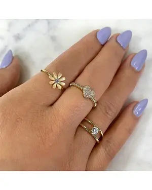 SHY CREATION 14k Yellow Diamond Heart Ring