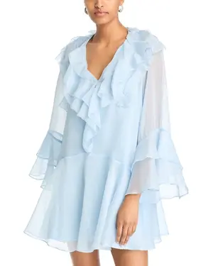 Aqua Ruffle Mini Dress Exclusive