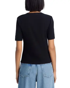 Derek Lam 10 Crosby Adrian Ribbed Tee - Black