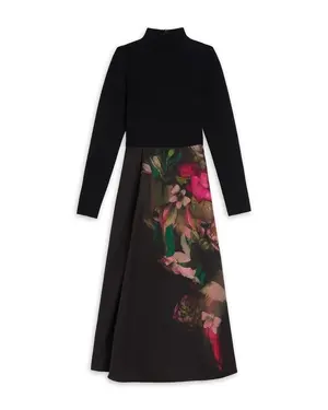 Ted Baker London Asnes Floral Mixed Media Dress