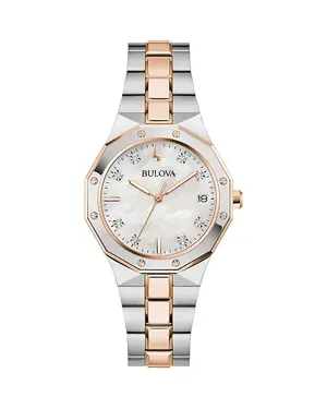 Bulova Prestige Two Tone Watch, 32mm - Silver/two Tone