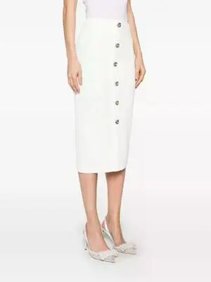 NISSA Floral-buttons Midi Skirt