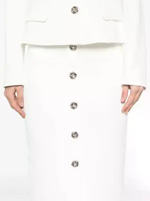 NISSA Floral-buttons Midi Skirt