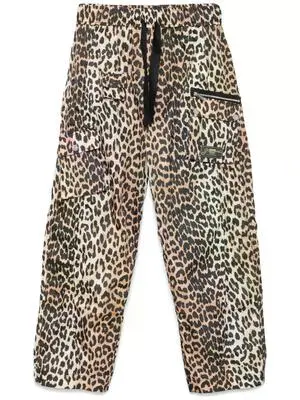 GANNI Animalier Cargo Trousers - Brown