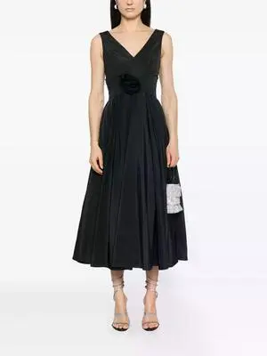 NISSA Sleeveless Midi Dress - Black