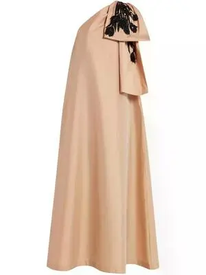 Bernadette Floral-embroidered Maxi Dress - Neutrals