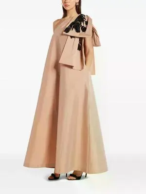 Bernadette Floral-embroidered Maxi Dress - Neutrals