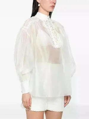 NISSA Lace-detailed Blouse