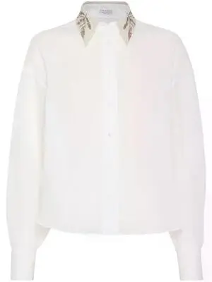 Brunello Cucinelli Flora Embroidered Shirt