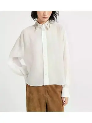 Brunello Cucinelli Flora Embroidered Shirt
