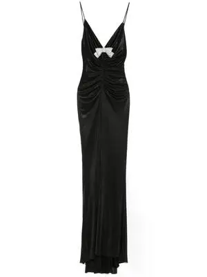 NISSA Bow-detailed Maxi Dress - Black