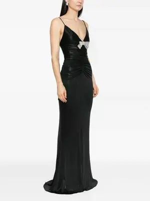 NISSA Bow-detailed Maxi Dress - Black