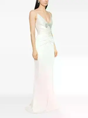 NISSA Bow-detailed Maxi Dress - Neutrals