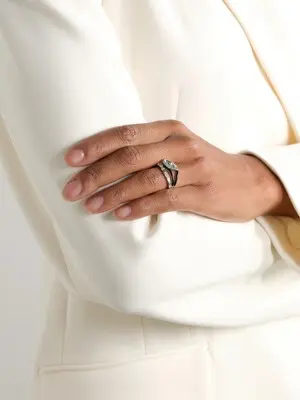 KAMYEN 18-karat White Gold, Diamond And Enamel Ring