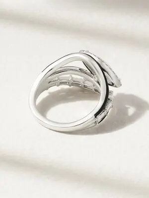 KAMYEN 18-karat White Gold, Diamond And Enamel Ring