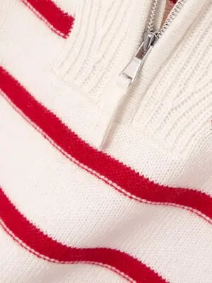 ALLUDE Striped Cotton And Cashmere-blend Sweater