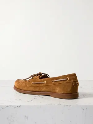 GIANVITO ROSSI Suede Boat Shoes - Brown