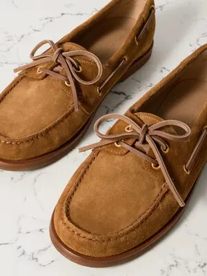 GIANVITO ROSSI Suede Boat Shoes - Brown