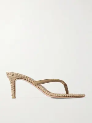 GIANVITO ROSSI Calypso Raffia And Suede Sandals - Brown