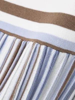 Faithfull The Brand Citara Striped Ribbed Cotton-blend Maxi Dress - Blue