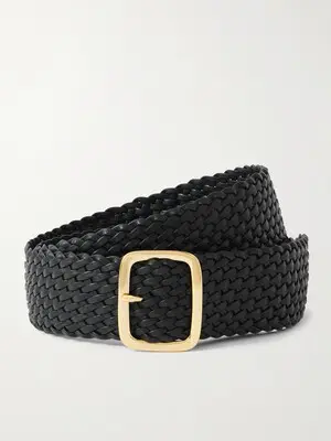 Anderson's Woven Leather Belt - Black