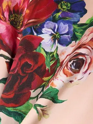 Dolce & Gabbana Floral-print Satin Midi Dress