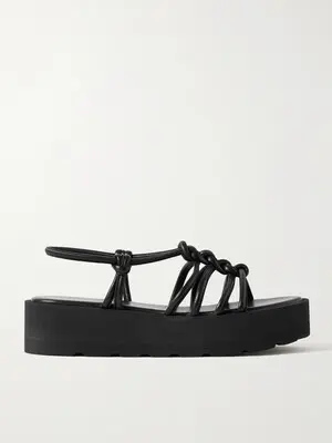 GIANVITO ROSSI Hebe 45 Knotted Leather Platform Sandals