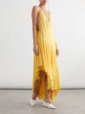 Alaïa Asymmetric Jersey Midi Dress - Yellow
