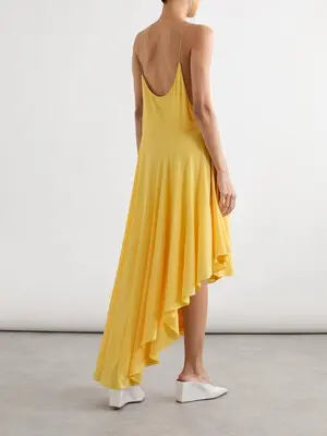 Alaïa Asymmetric Jersey Midi Dress - Yellow