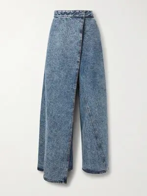 Alaïa Asymmetric Wide-leg Jeans - Blue