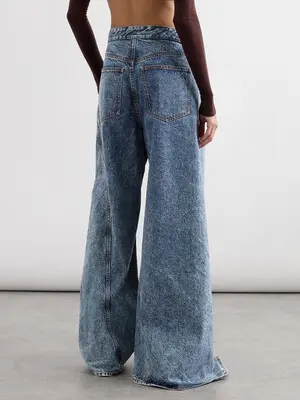 Alaïa Asymmetric Wide-leg Jeans - Blue