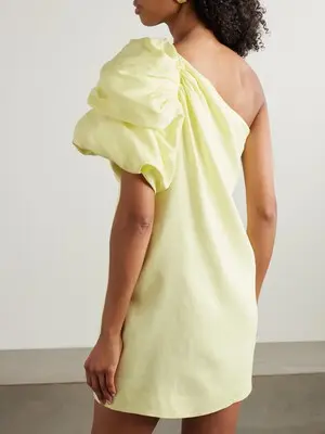 Aje Cira One-shoulder Linen-blend Mini Dress