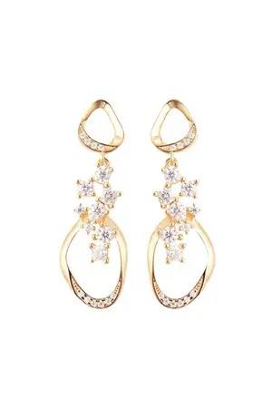 LUCY QUARTERMAINE Volcan White Topaz Dangle Earrings - Gold Vermeil