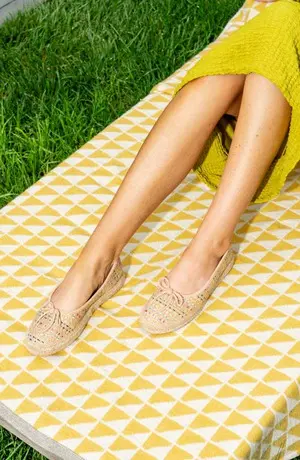PATRICIA GREEN Sydney Ballet Flat - Rainbow Raffia