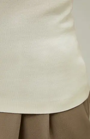 Lilysilk Minimalist Sleeveless Silk-nylon Turtleneck Top - White