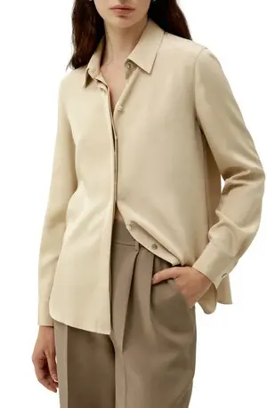 Lilysilk Graceful Button-up Silk Blouse - Dune