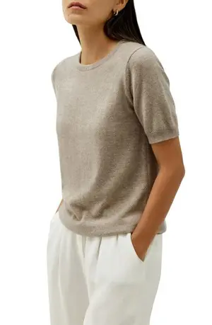 Lilysilk Baby Cashmere Crew Neck Knit Top - Camel
