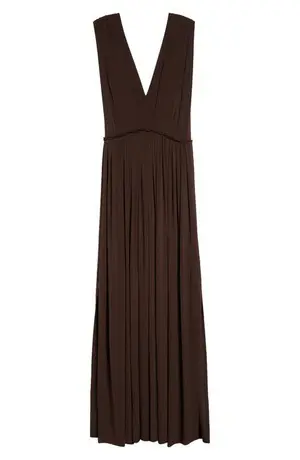Max Mara Walter Pleated Jersey Dress - Coffee